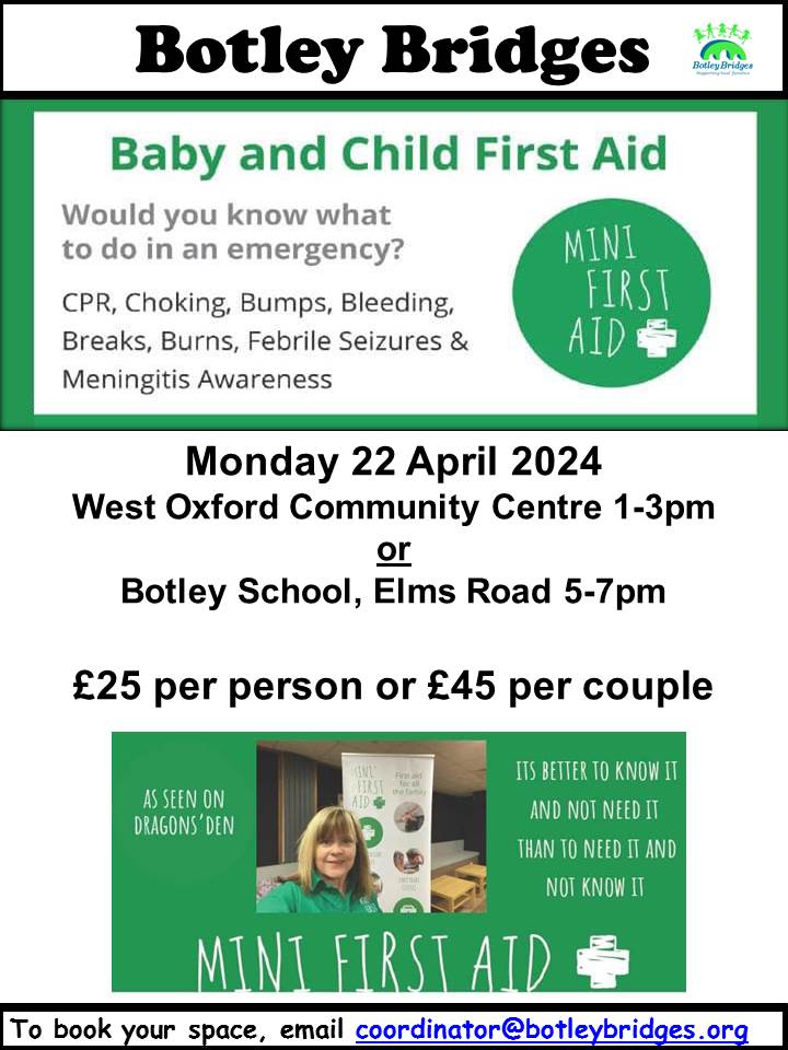 Baby and Child First Aid course – Botley Bridges